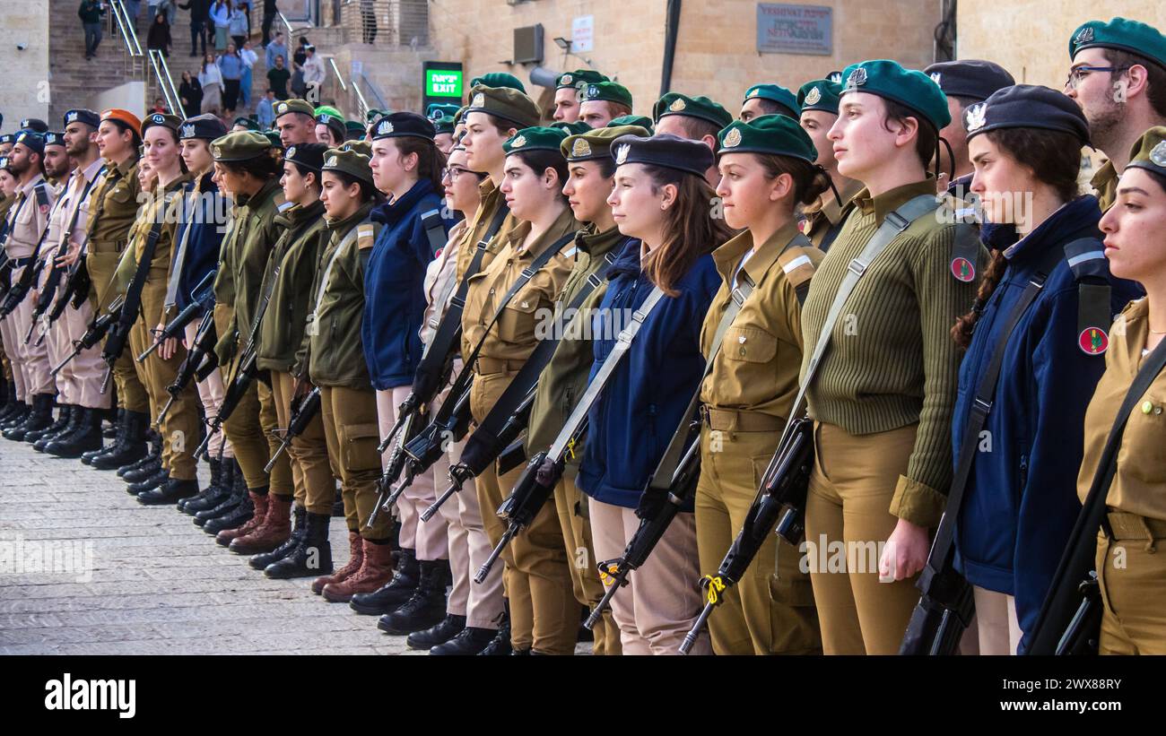 Induction ceremony for new graduates of the IDF officer school. The ...