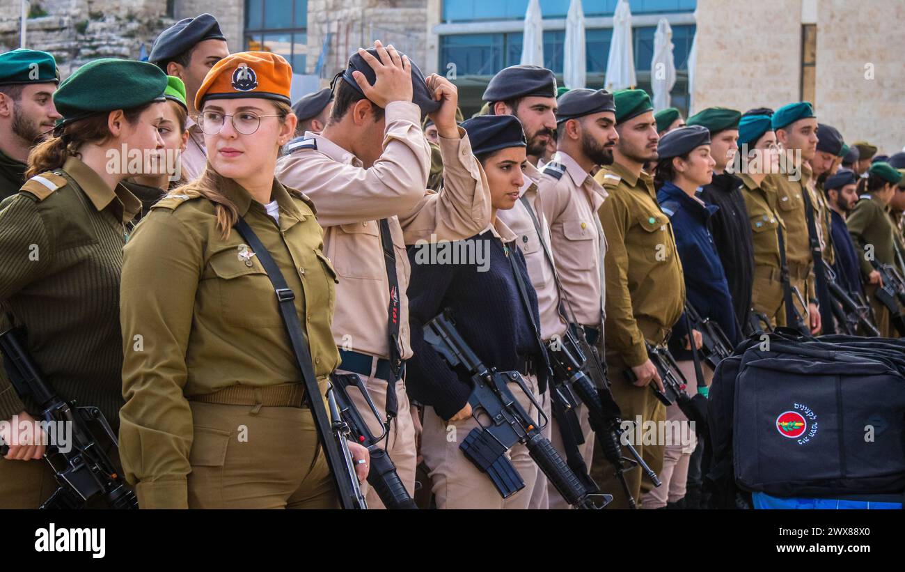 Induction ceremony for new graduates of the IDF officer school. The ...