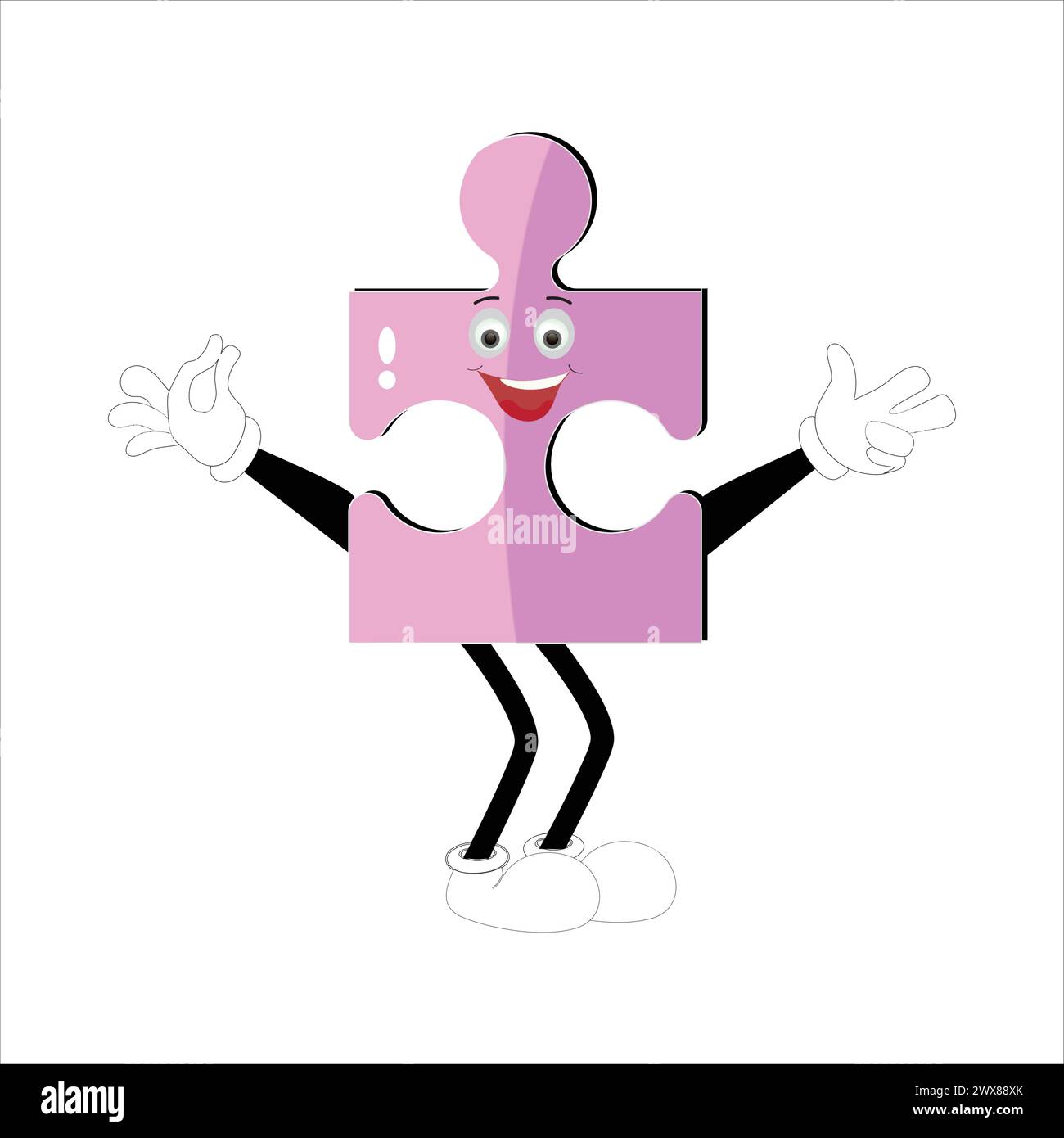 Puzzles faces. Funny bright puzzle pieces characters cute smile or ...