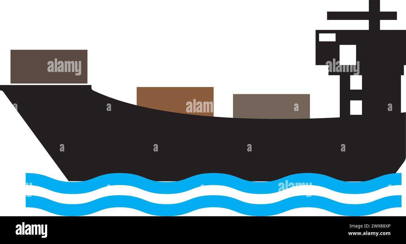 Ship icon logo vector hi-res stock photography and images - Alamy