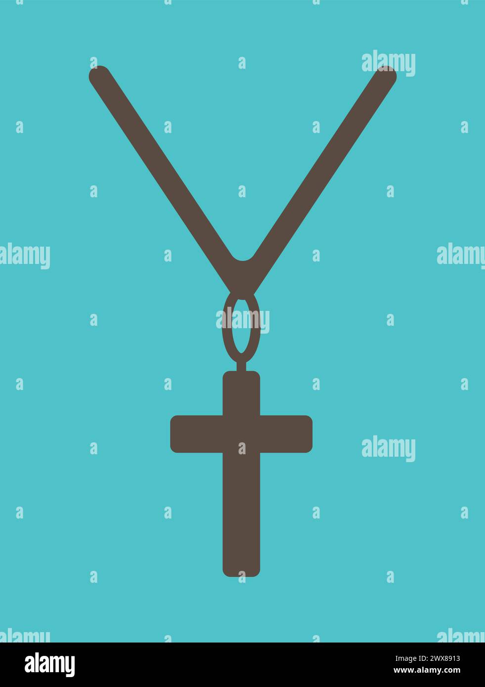 Cross necklace church decoration Stock Vector Images - Alamy