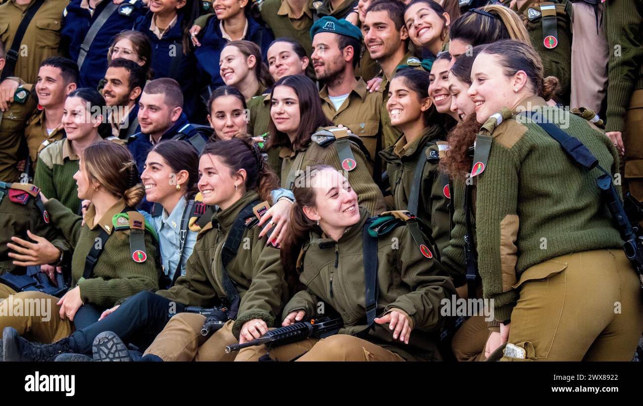 Portrait of a group of soldiers, Induction ceremony for new graduates ...