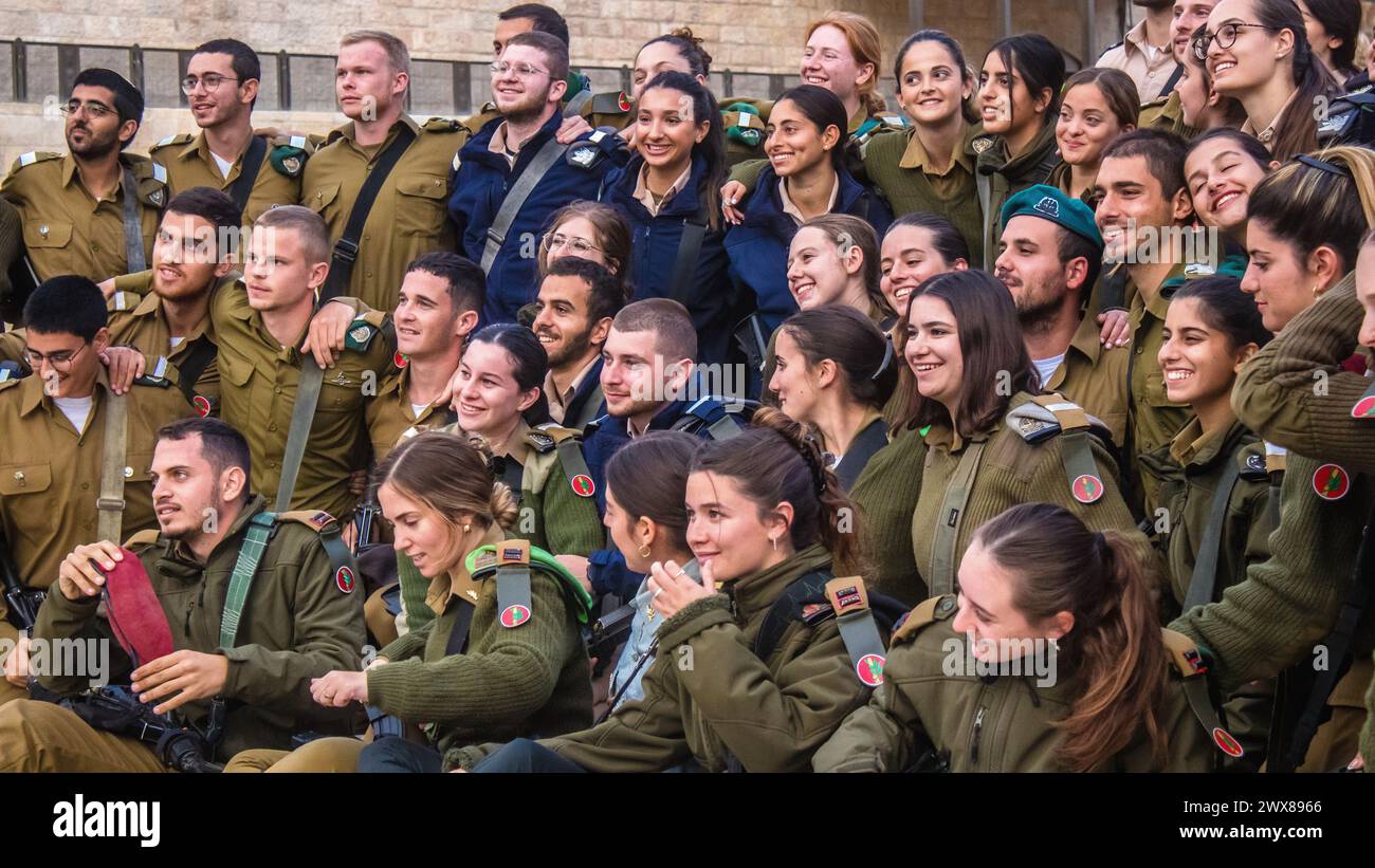 Portrait of a group of soldiers, Induction ceremony for new graduates ...