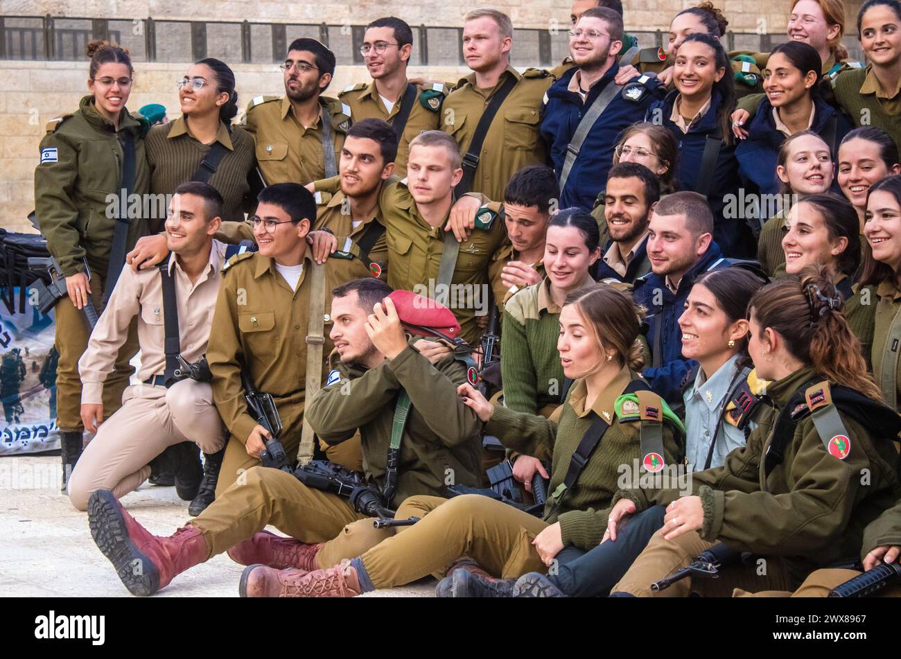 Portrait of a group of soldiers, Induction ceremony for new graduates ...