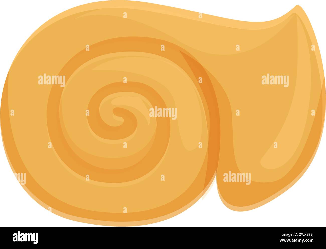 Spiral golden sea shell icon cartoon vector. Marine conch. Sea art ...