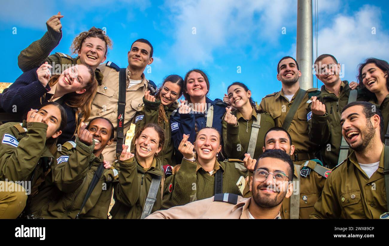 Portrait of a group of soldiers, Induction ceremony for new graduates ...
