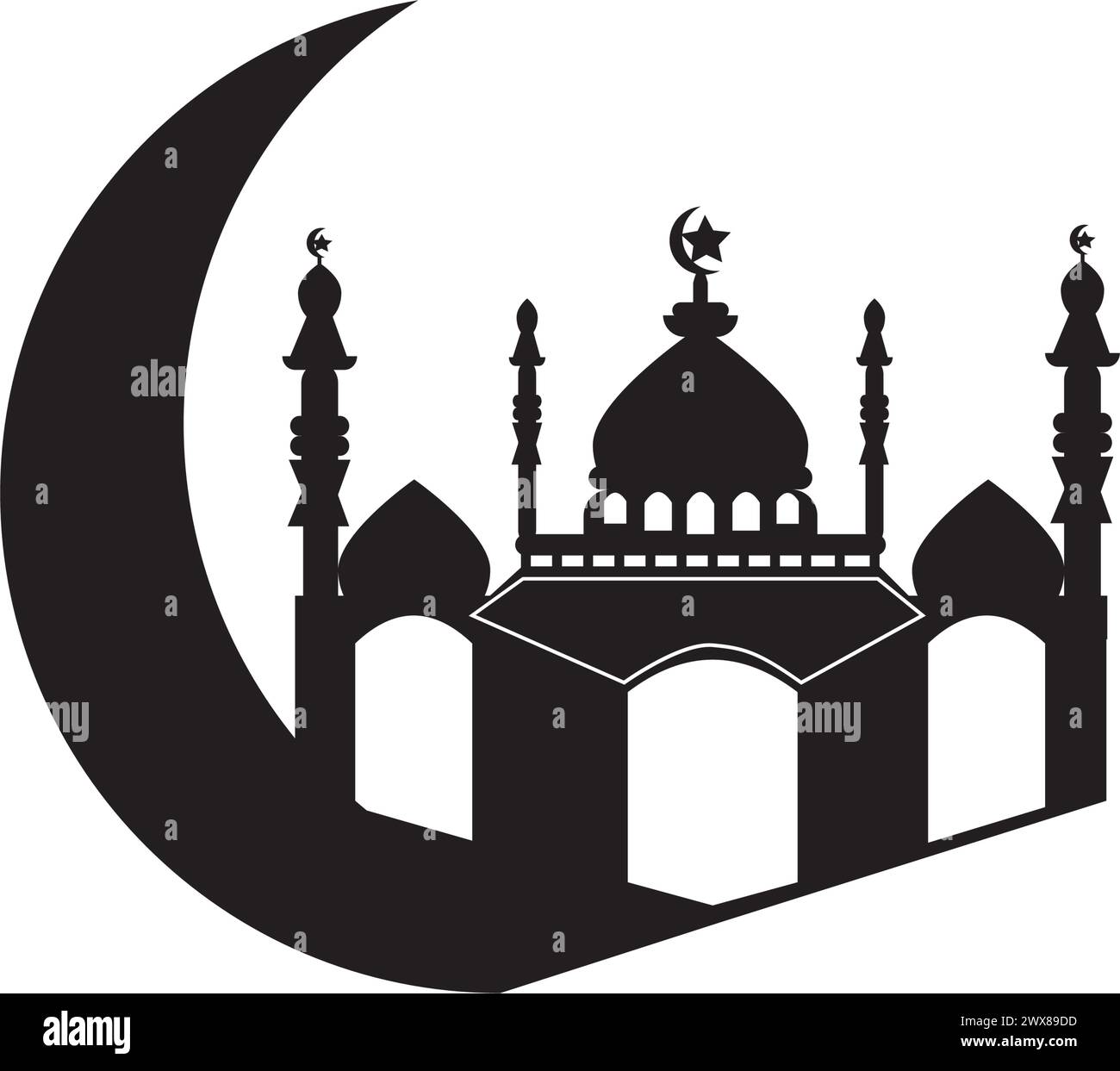 Mosque icon logo, vector design illustration Stock Vector Image & Art ...