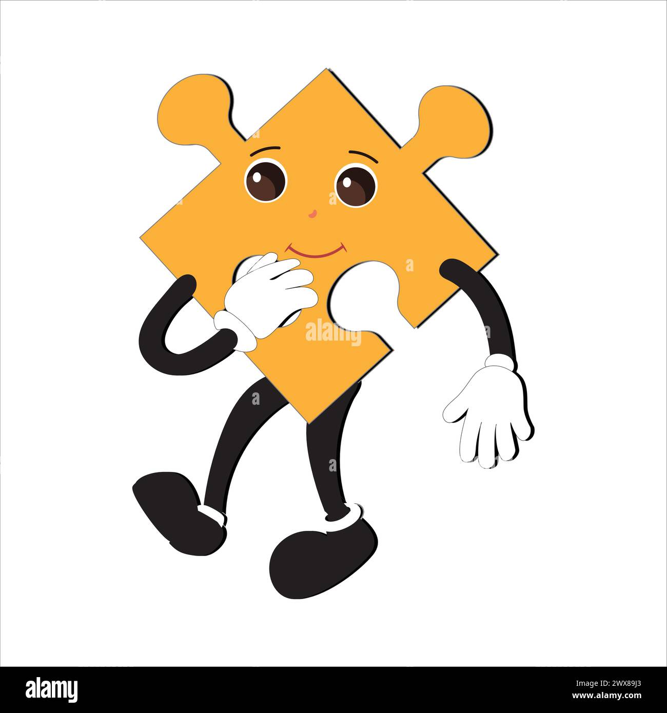 Puzzles faces. Funny bright puzzle pieces characters cute smile or ...