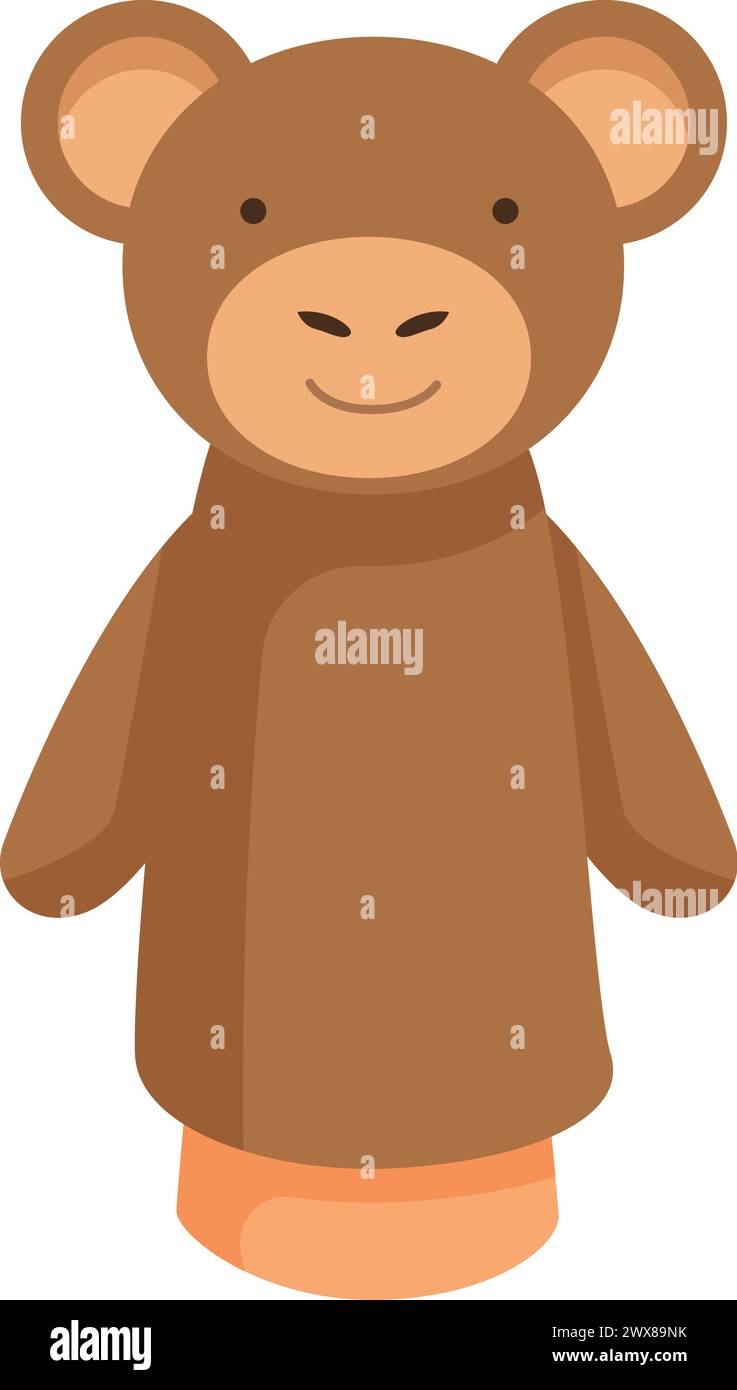 Monkey puppet doll icon cartoon vector. Actor stage. Funny character ...