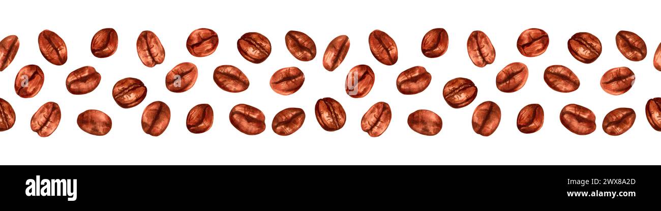 Seamless border of coffee beans. The aroma of Robusta and Arabica ...