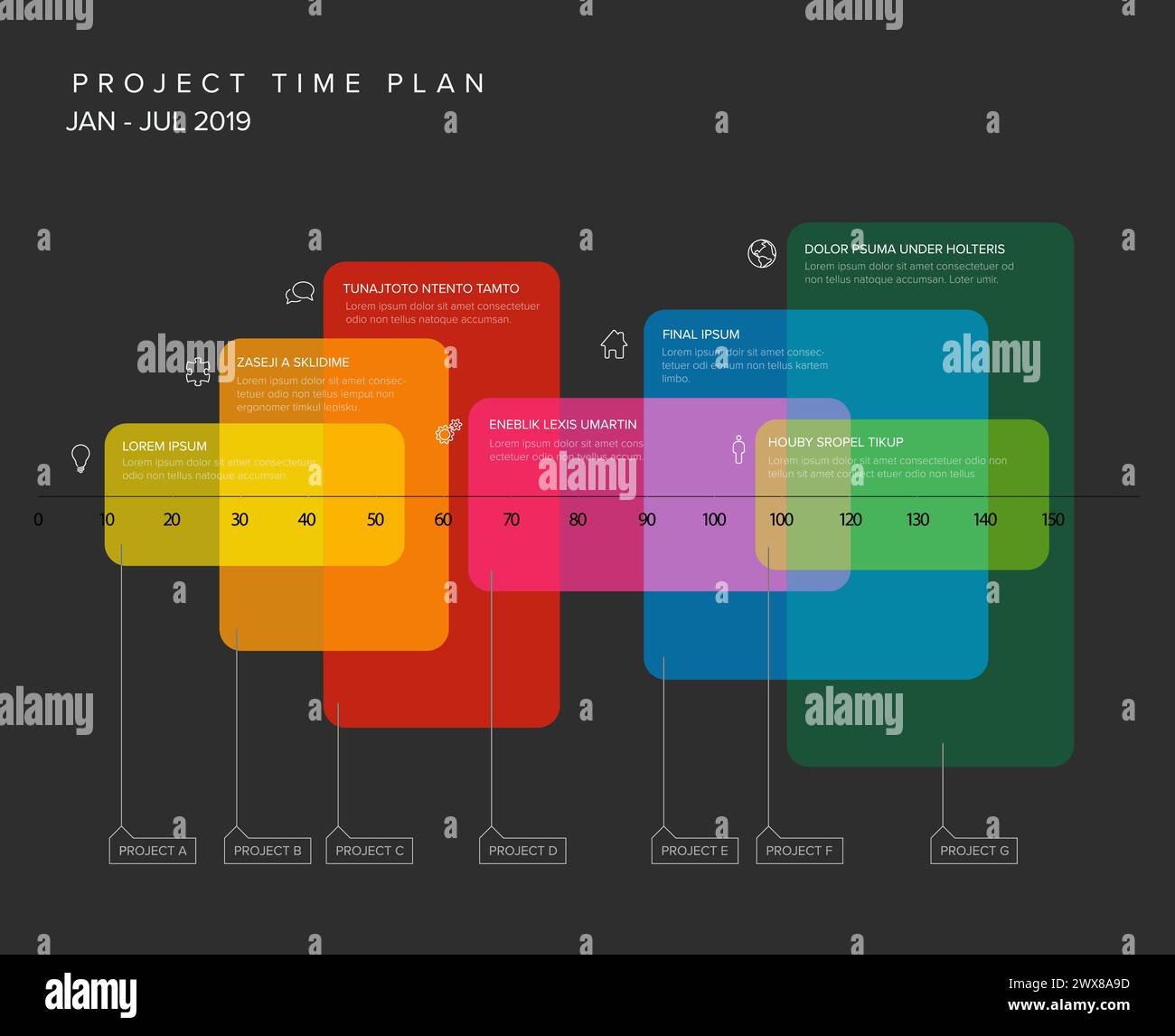 Vector project timeline graph - gantt progress chart with highlighet ... Vector project timeline graph - gantt progress chart with highlighet ...
