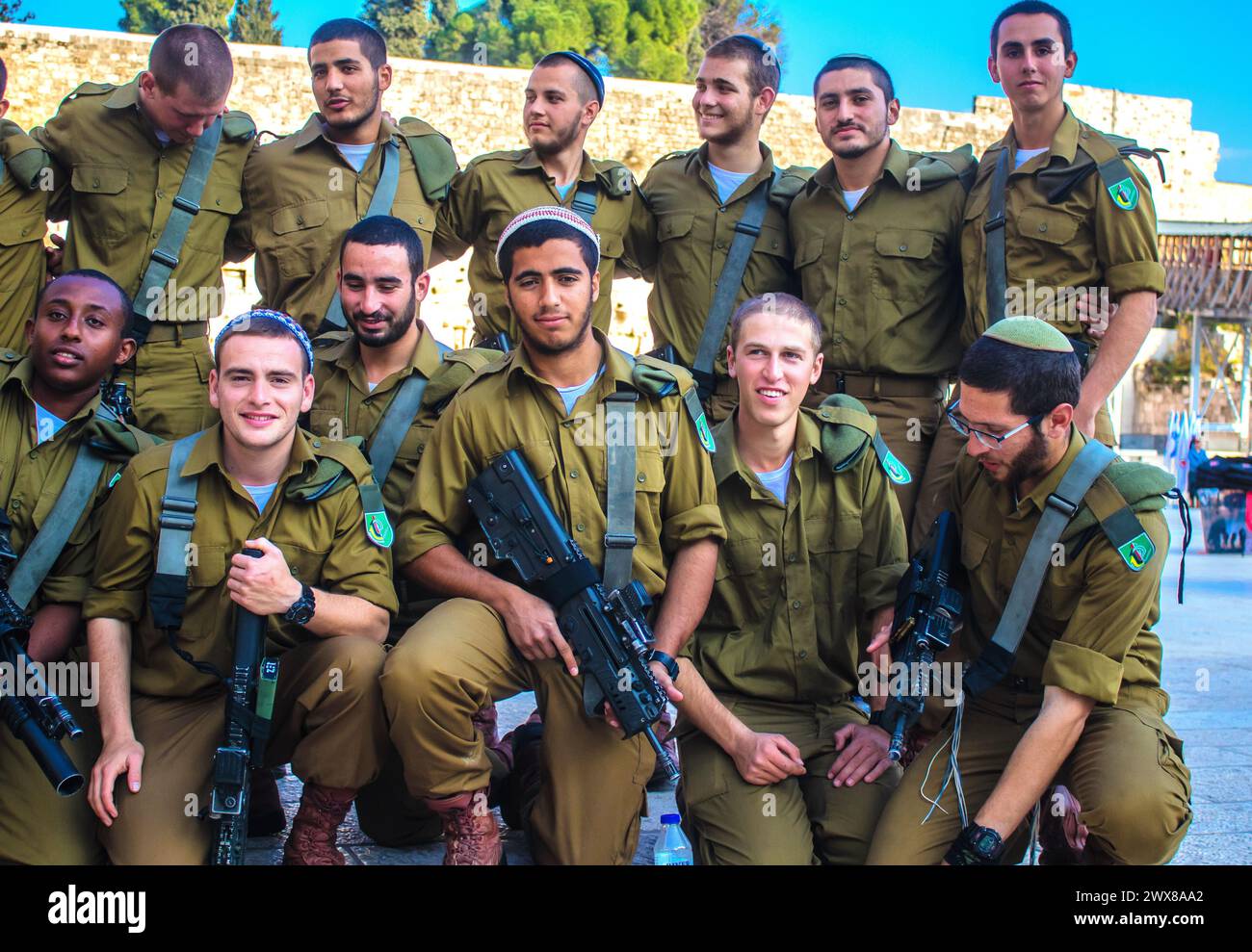 Portrait of a group of soldiers, Induction ceremony for new graduates ...