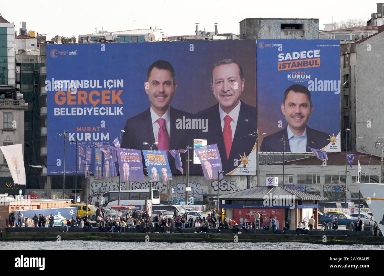 Election campaign of Justice and Development Party, or AKP, candidate ...