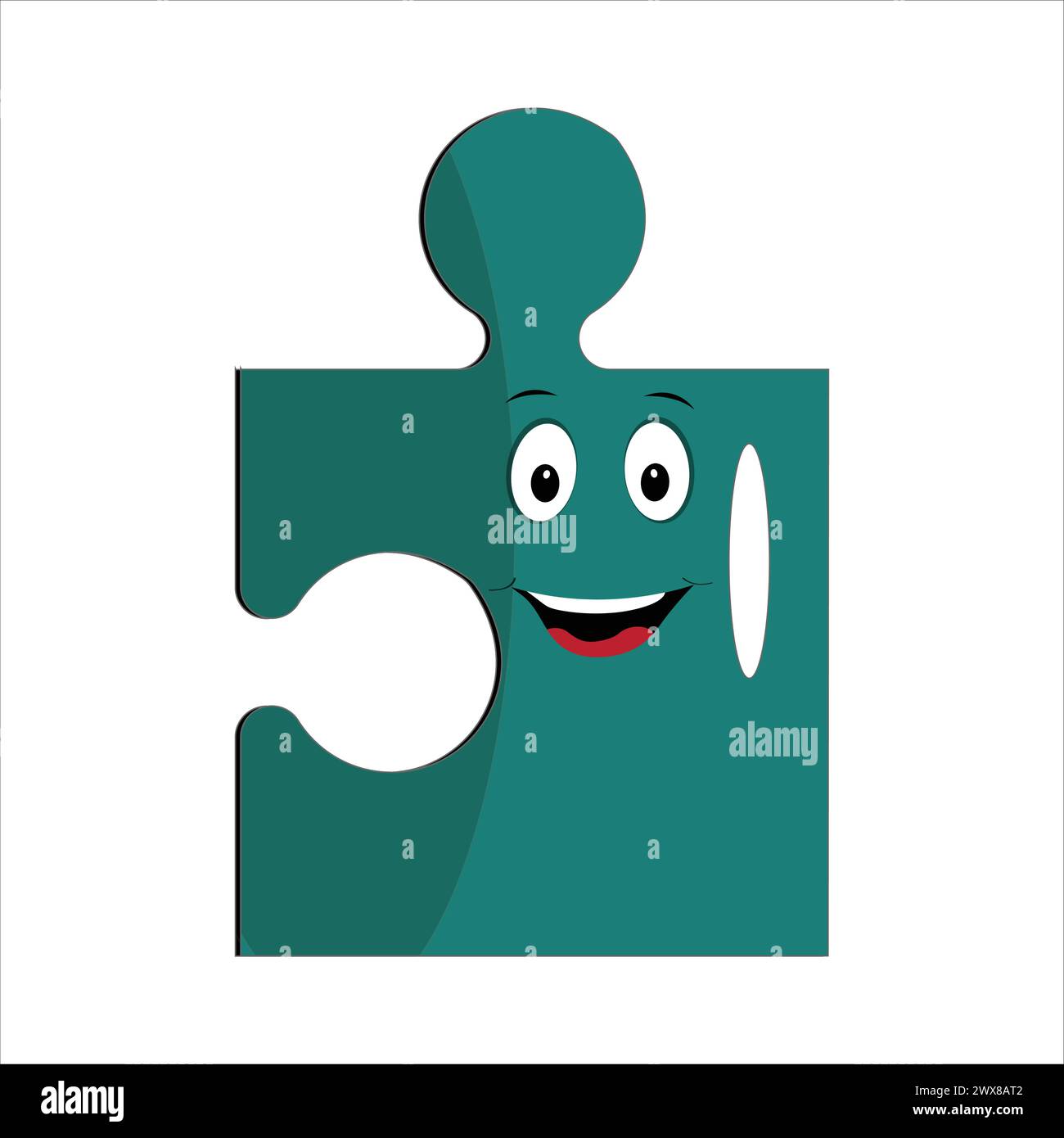 Puzzles faces. Funny bright puzzle pieces characters cute smile or ...