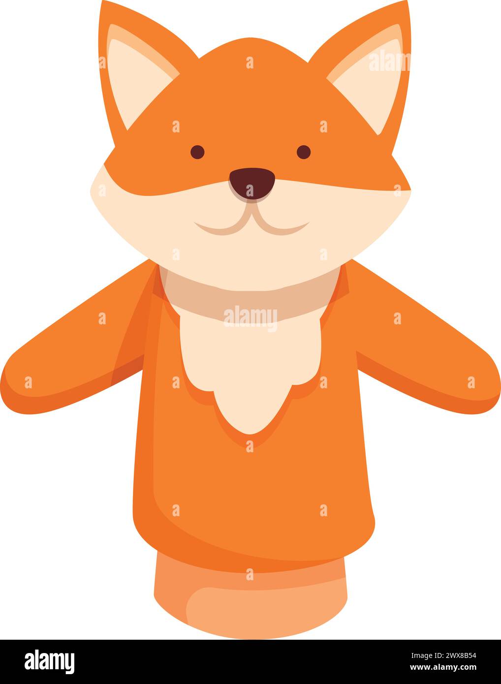 Cute fox handle doll icon cartoon vector. Puppet toy. Actor marionette ...