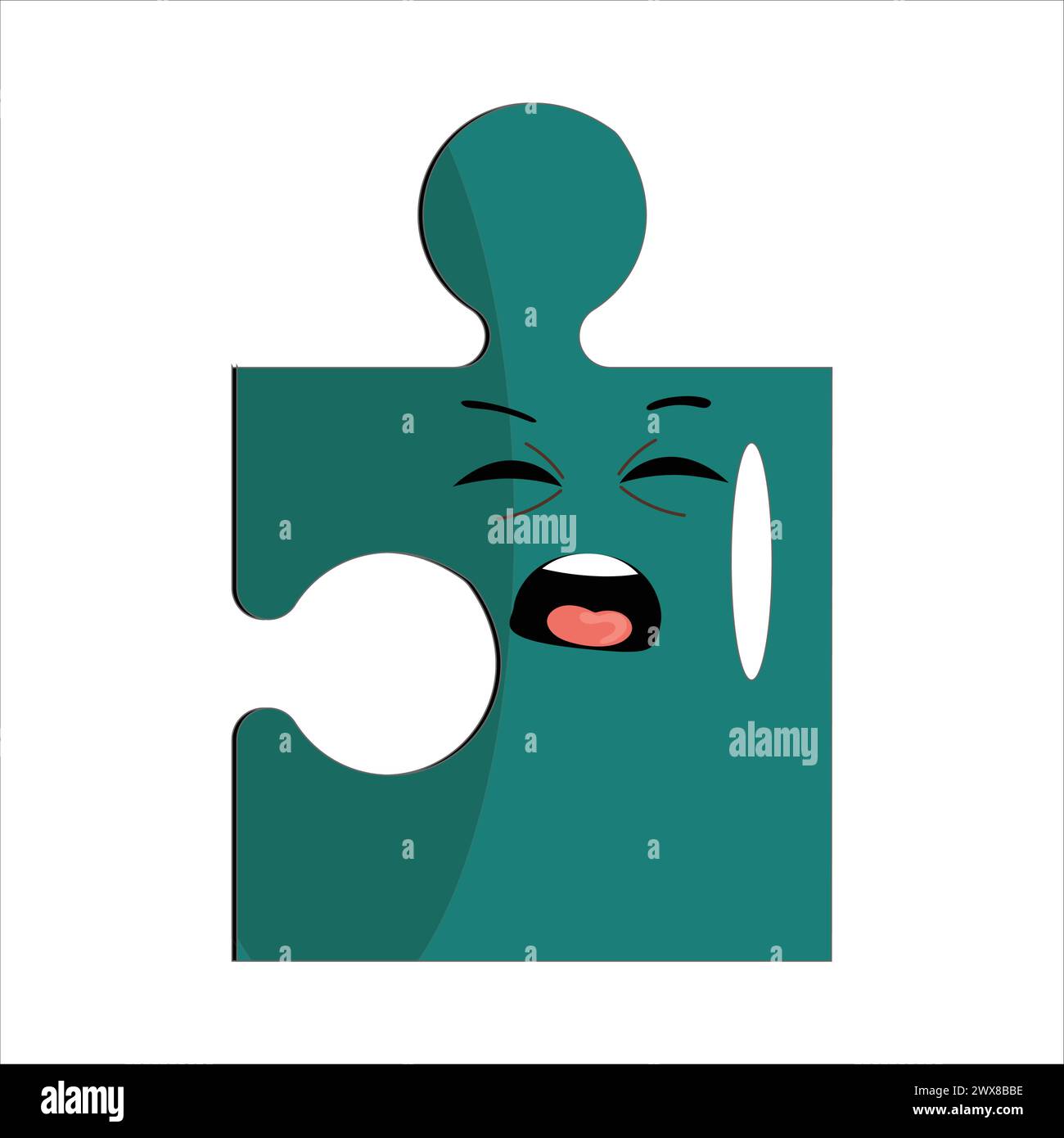 Puzzles faces. Funny bright puzzle pieces characters cute smile or ...