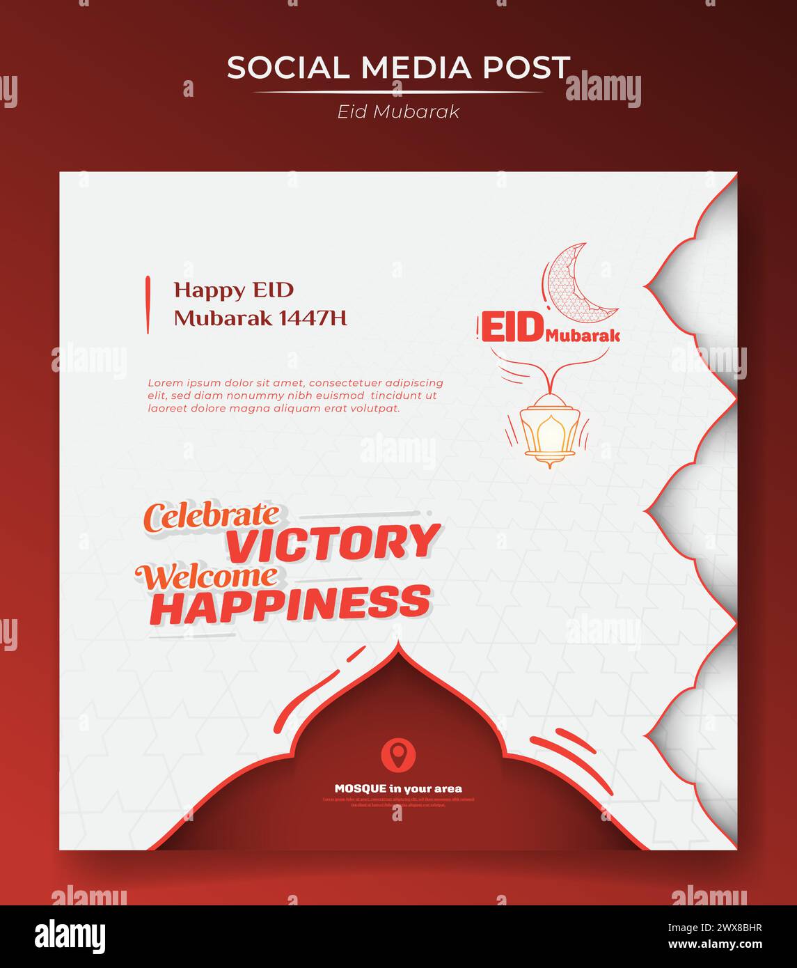 Square banner template in white background with line art of simple ...