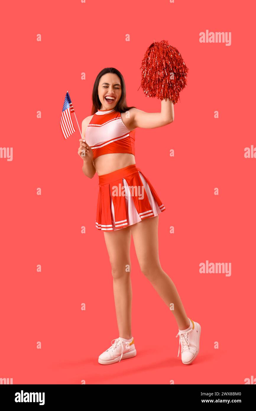 Cheerleader flag celebration hi-res stock photography and images - Alamy
