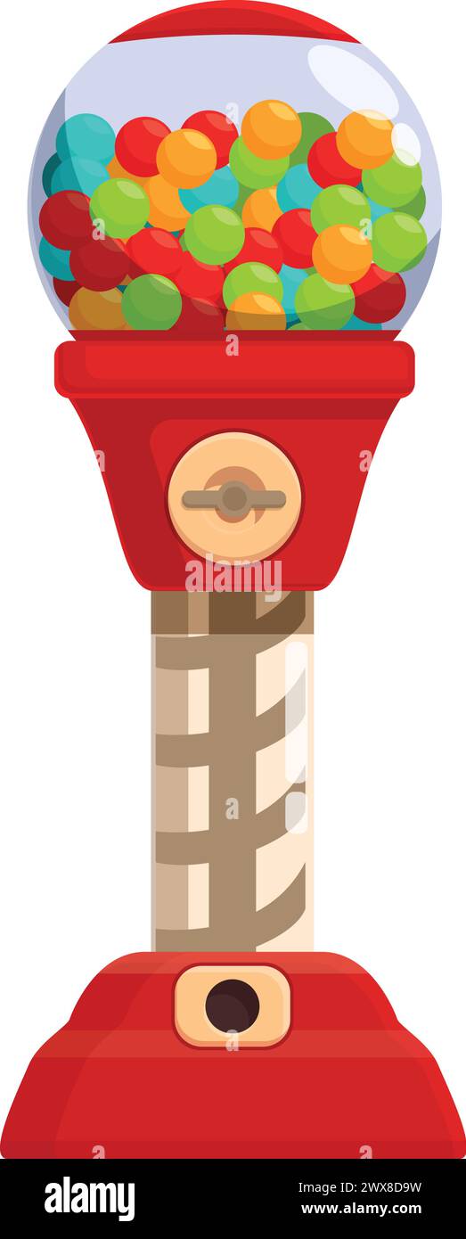 Dessert machine icon cartoon vector. Slot equipment. Round sugar object ...