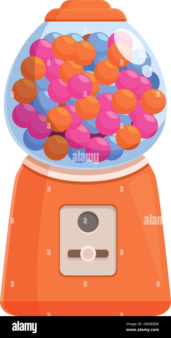 Colorful machine slot icon cartoon vector. Bubblegum equipment. Candy ...