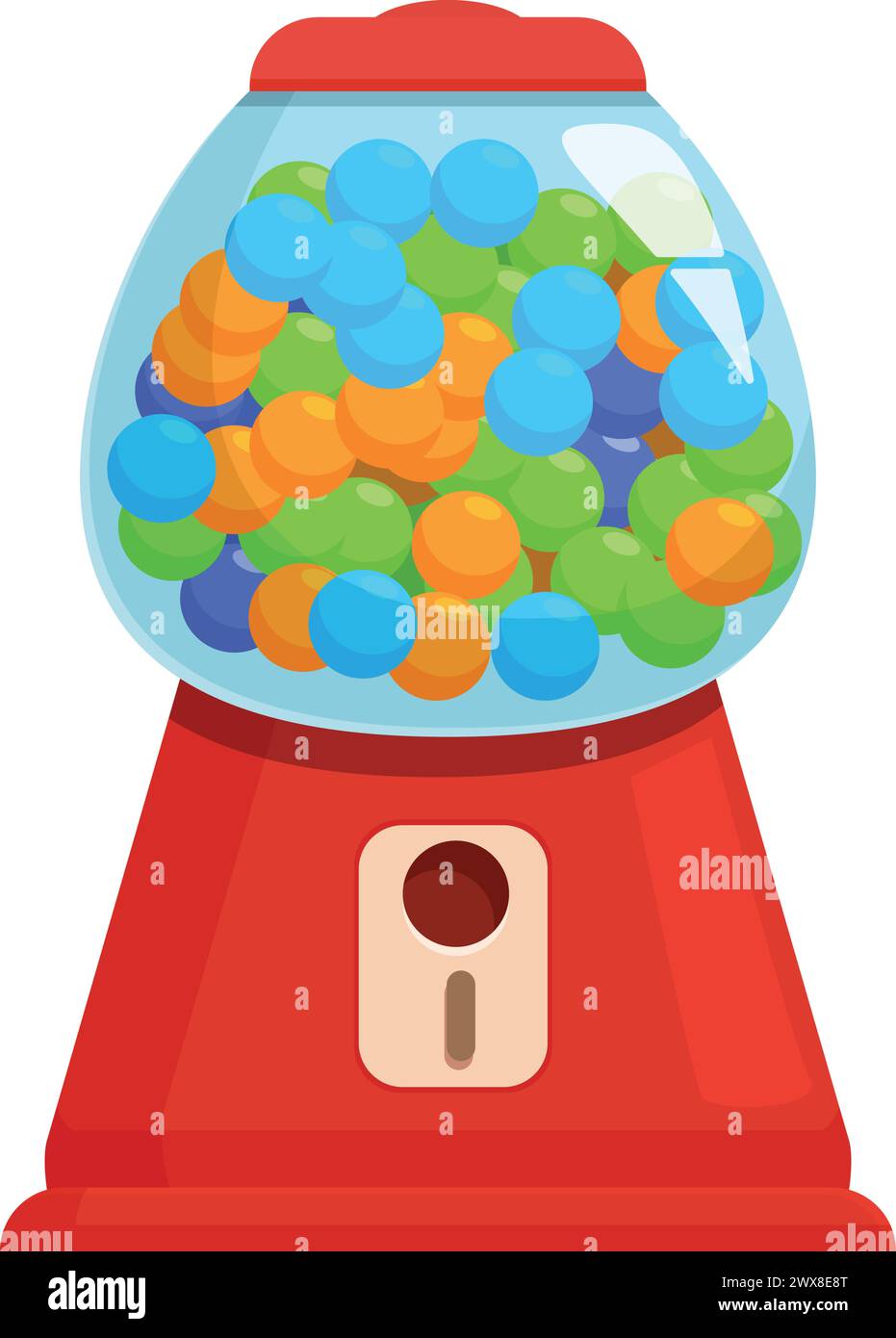 Vending machine equipment icon cartoon vector. Retro bubblegum. Slot ...