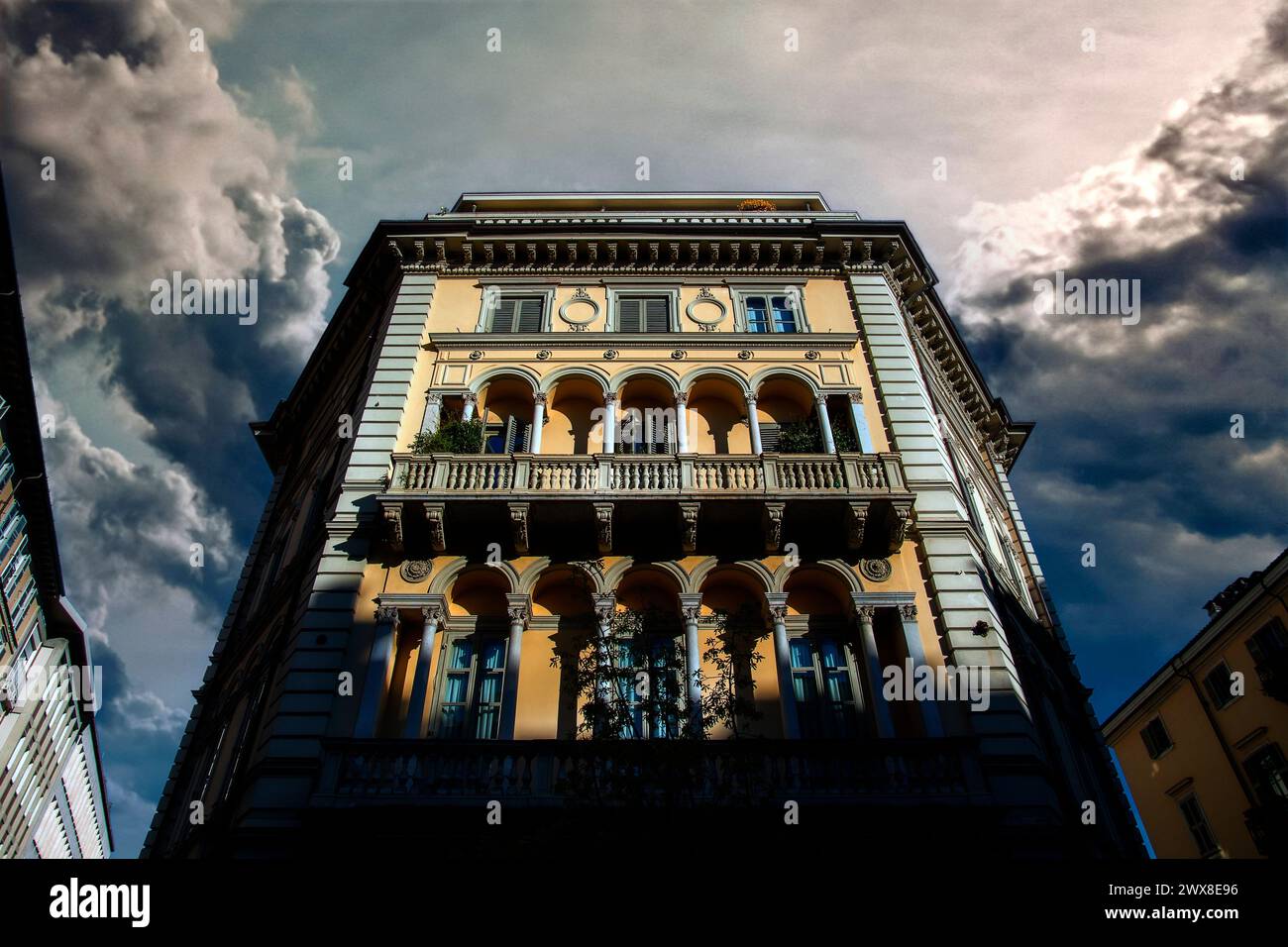 Italy Piedmont Turin Via Carlo Alberto - Historic palace Stock Photo ...