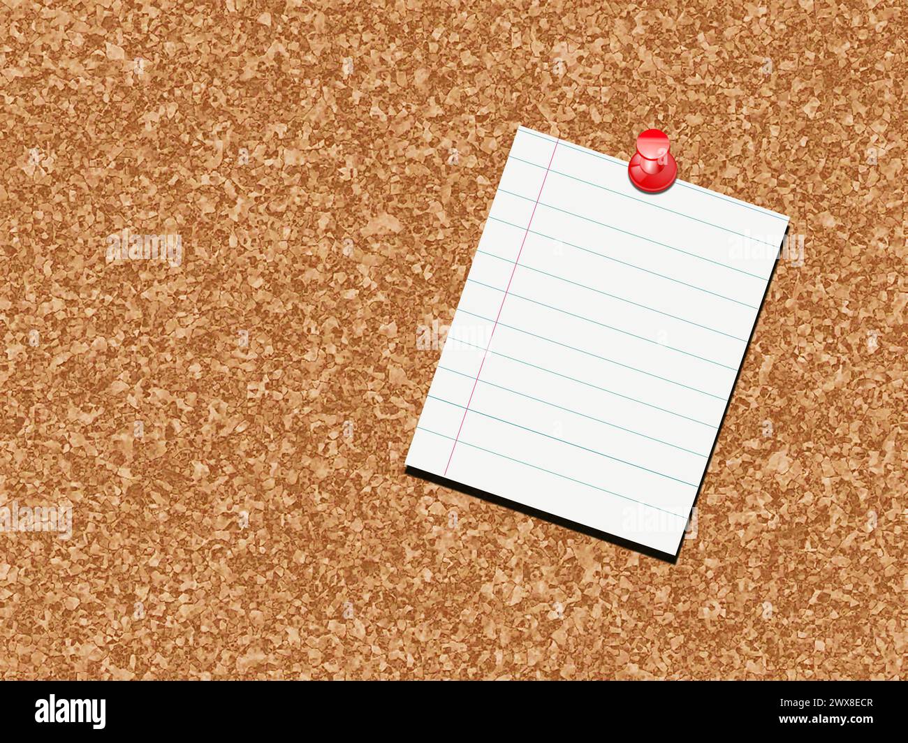 Red push pin on cork board Stock Photo - Alamy
