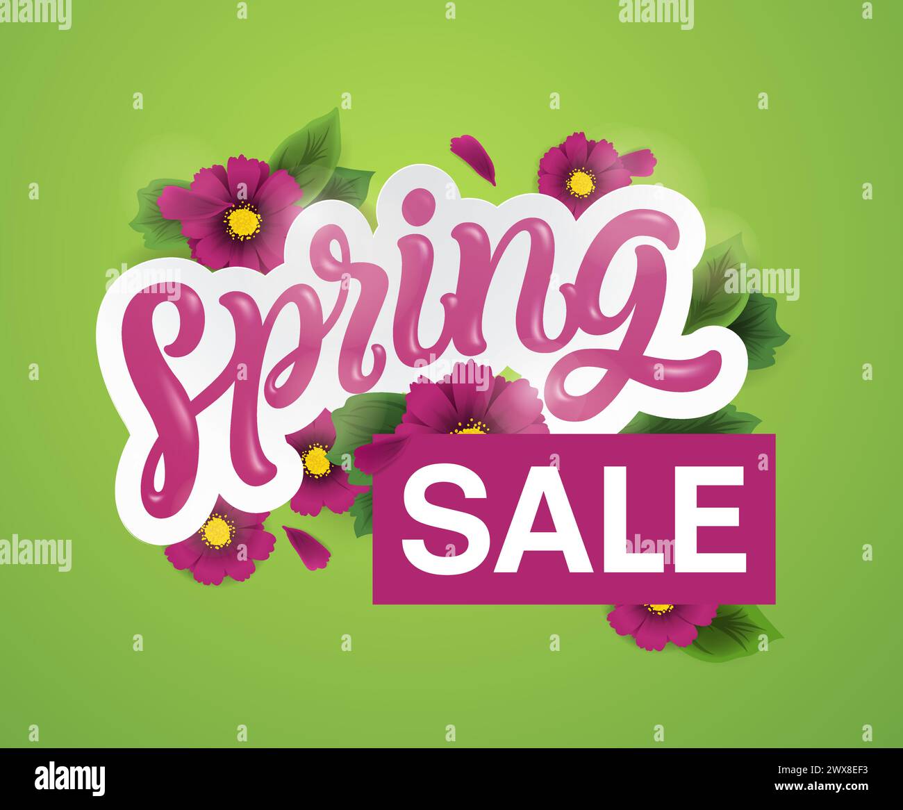 Spring sale banners poster tag design. Vector illustration Stock Vector ...