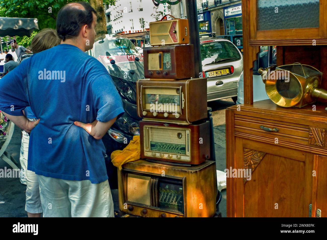Paris, France, Man from Behind, Shopping, Old Vintage Radios, on ...