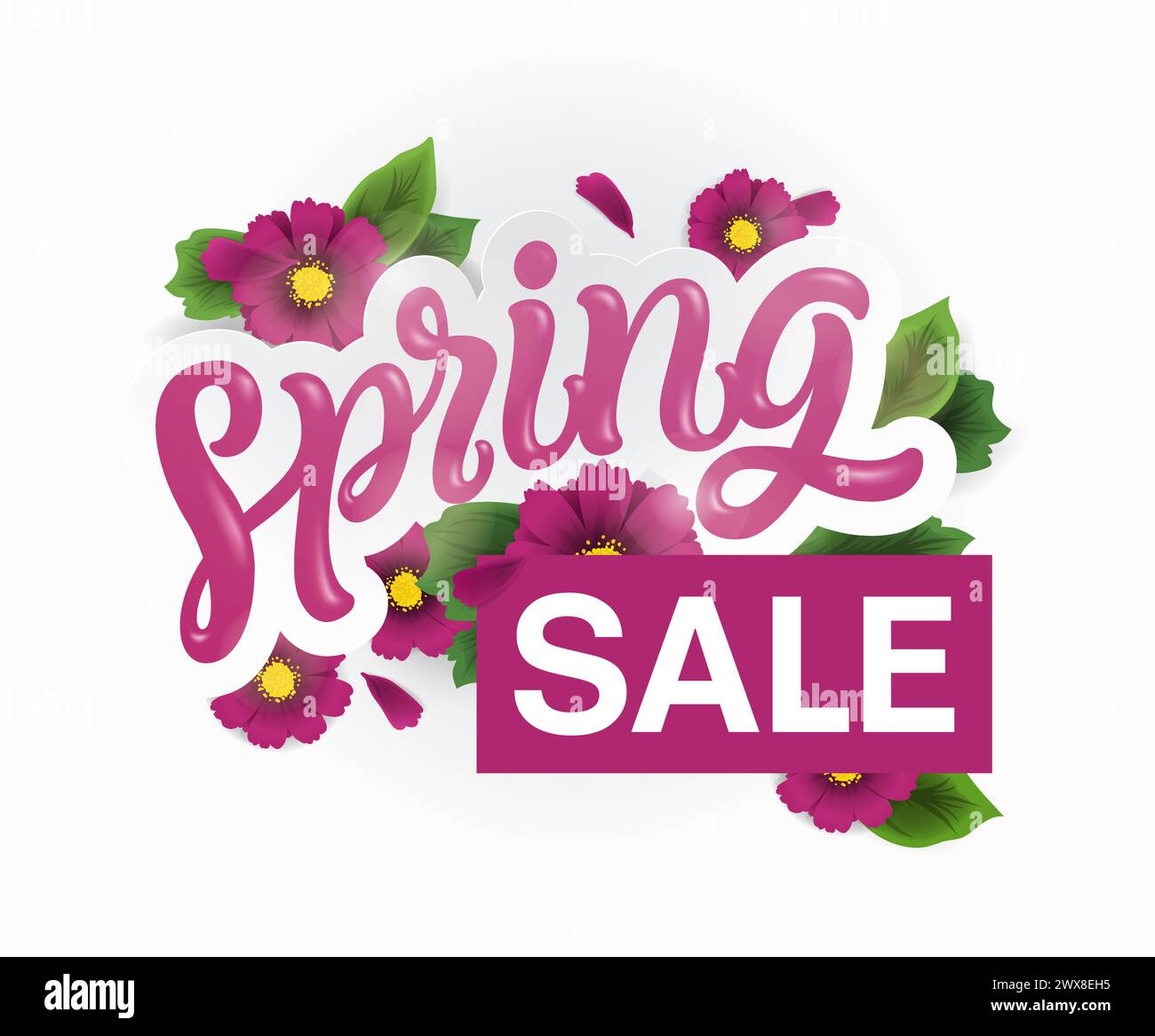 Spring sale banners poster tag design. Vector illustration Stock Vector ...