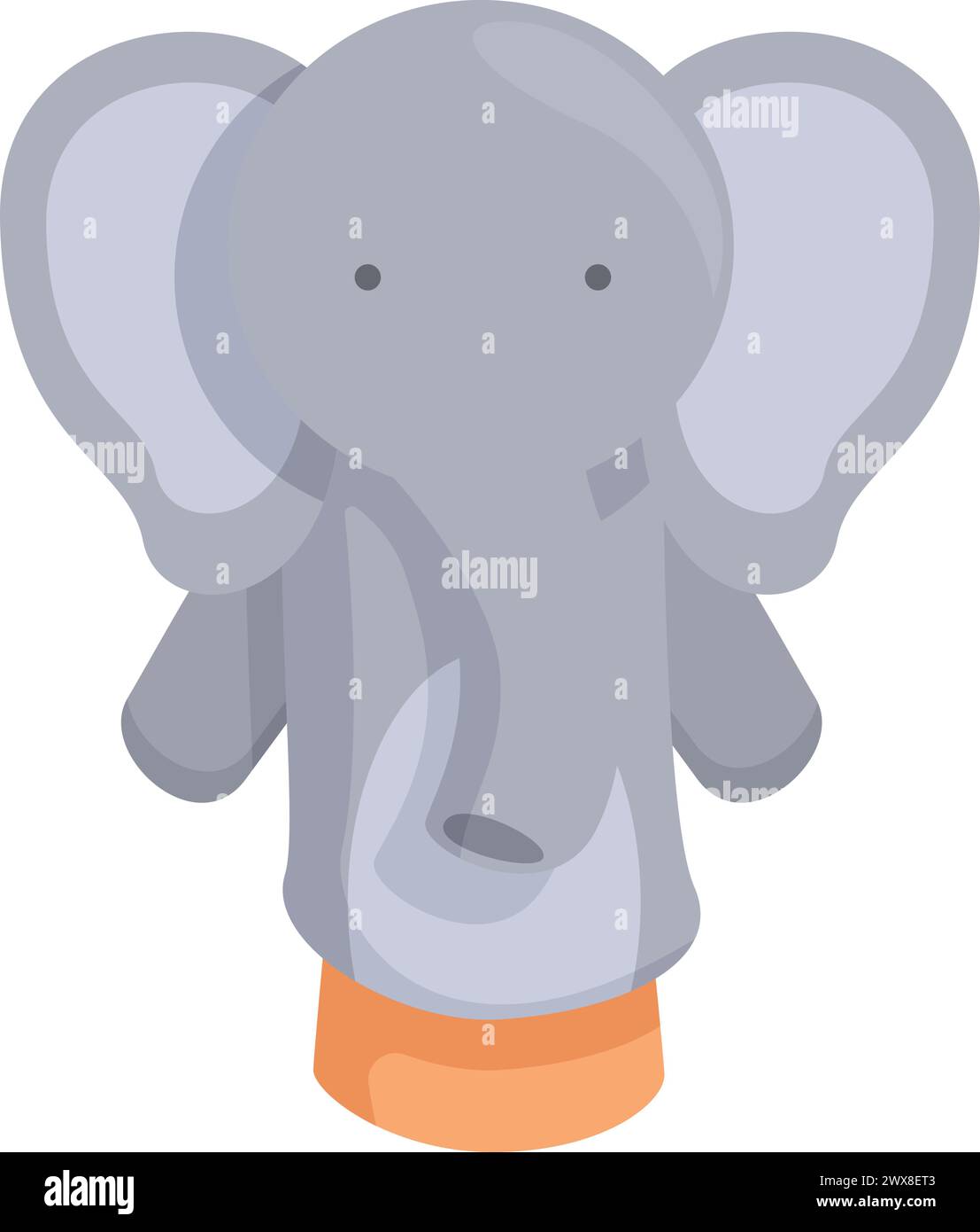 Grey elephant hand puppet icon cartoon vector. Toy play. Performance ...