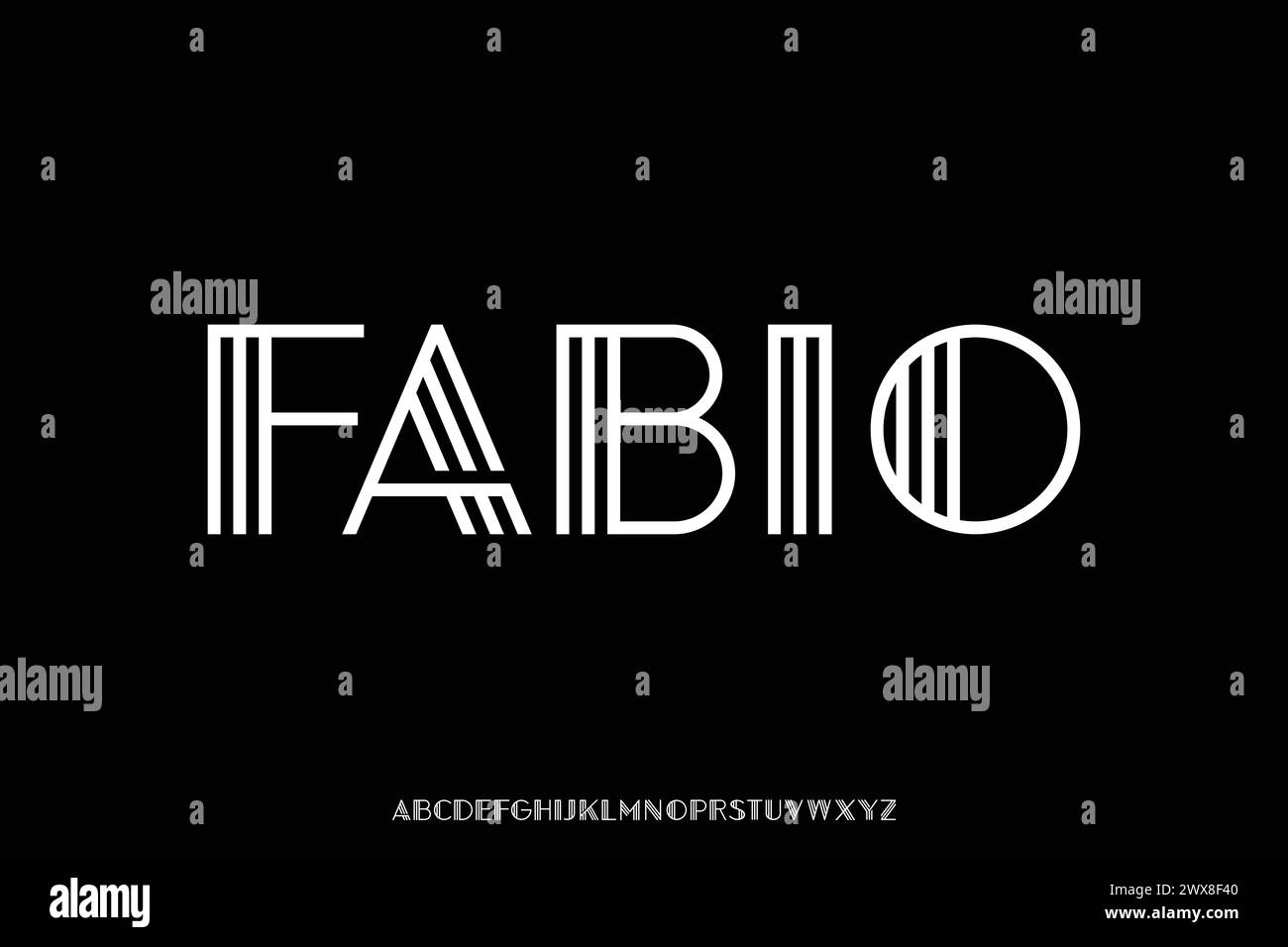 Modern art deco alphabet display font vector illustration Stock Vector ...