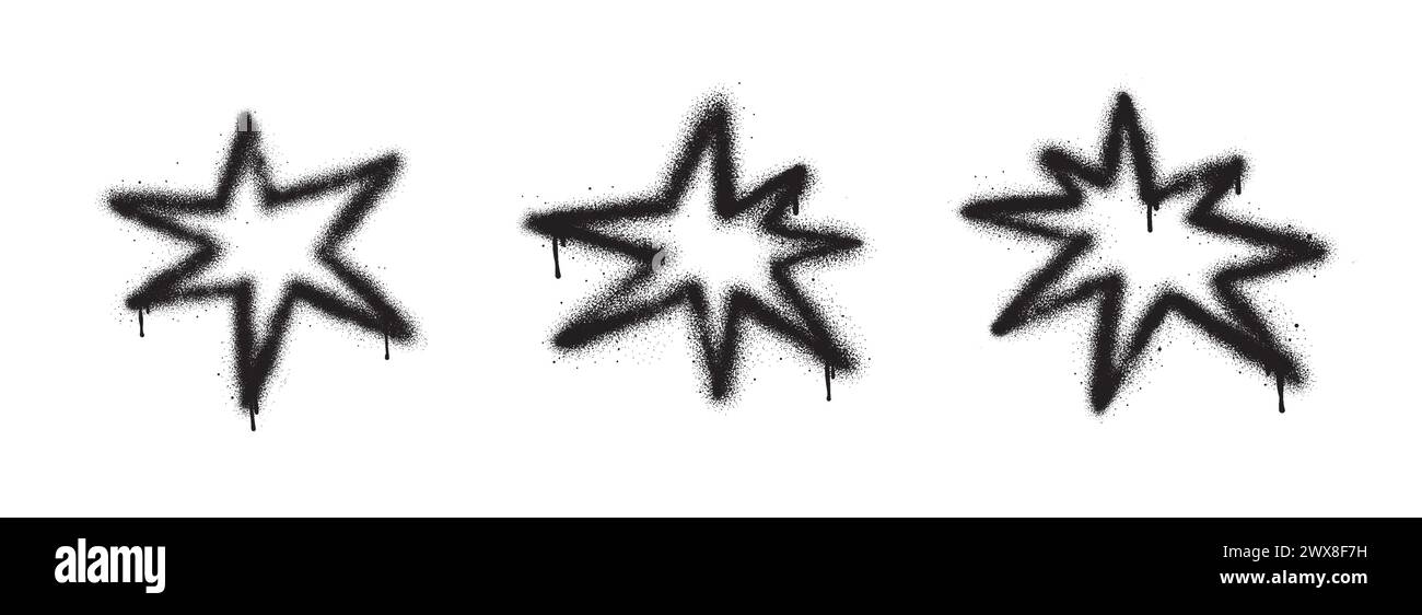 Graffiti spray leaking star isolated on white background. Grunge ...