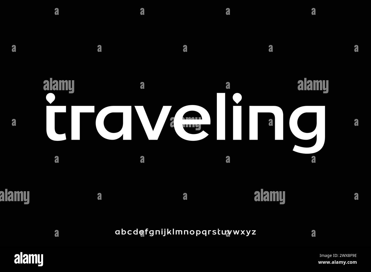Modern clean traveling sans serif alphabet display font vector Stock ... Modern clean traveling sans serif alphabet display font vector Stock ...