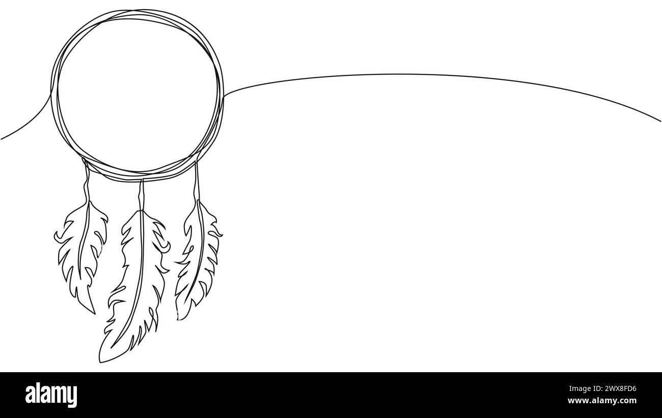 Self draw continuous line dream catcher mystery symbol Stock Vector ...