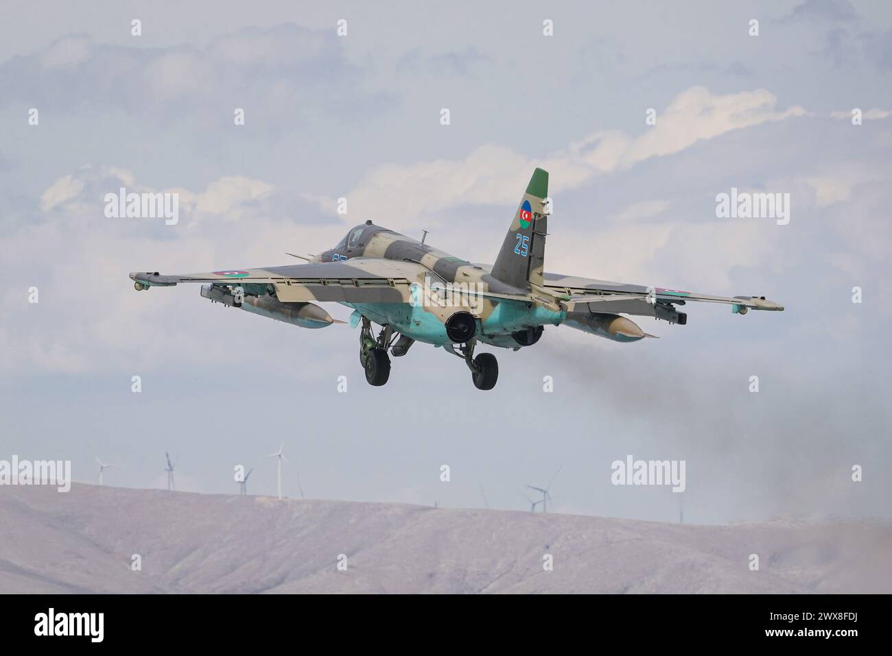 KONYA, TURKIYE - MAY 09, 2023: Azerbaijani Air Force Sukhoi Su-25BM ...