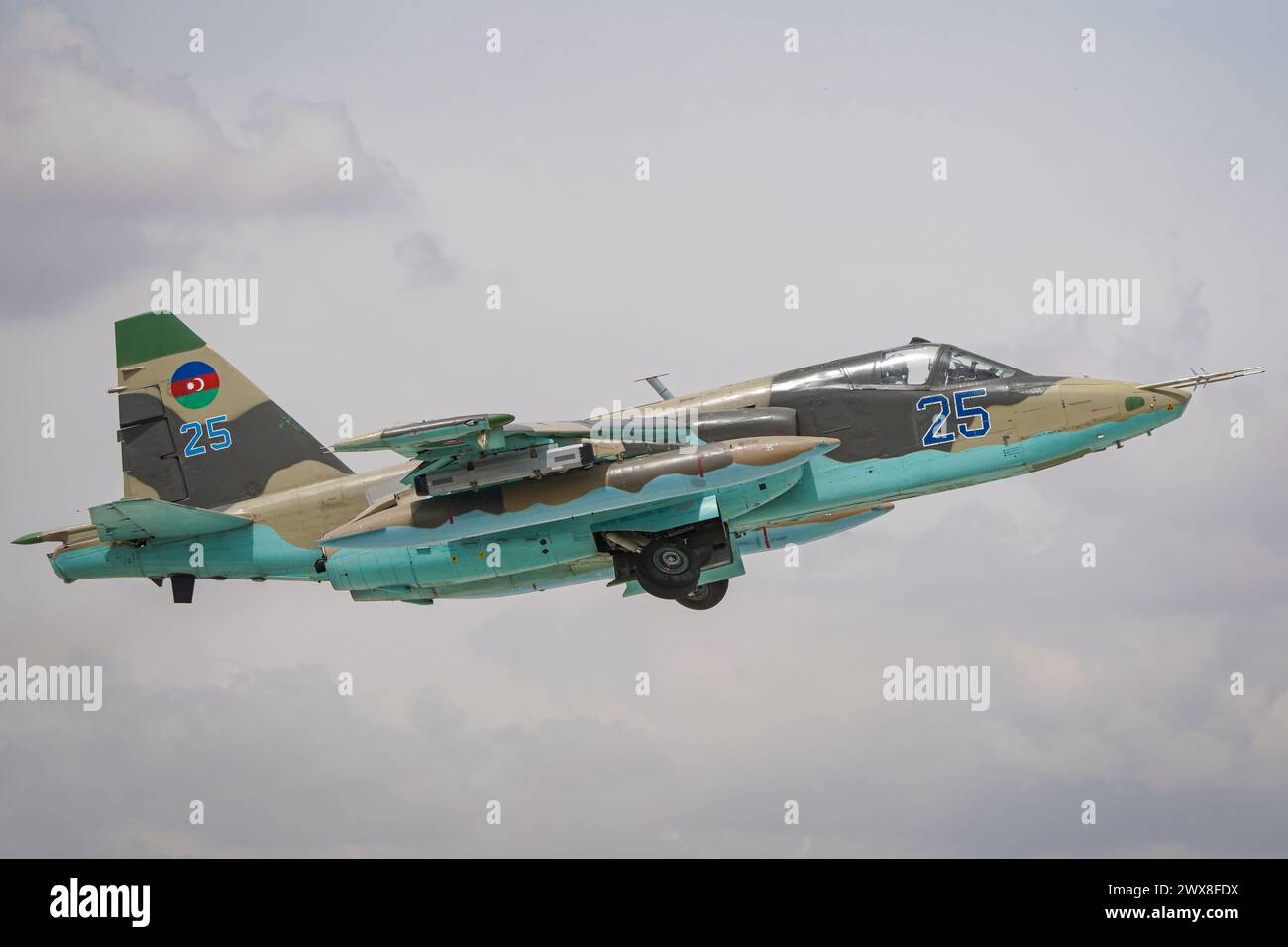 KONYA, TURKIYE - MAY 09, 2023: Azerbaijani Air Force Sukhoi Su-25BM ...