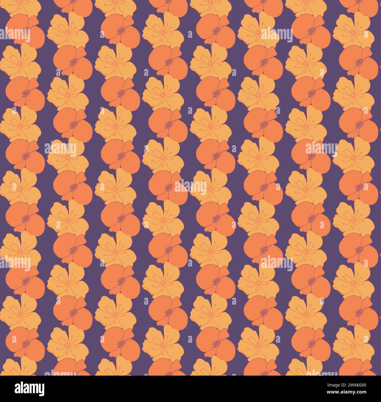 Purple Orange Floral Seamless Pattern Stock Vector Image & Art - Alamy