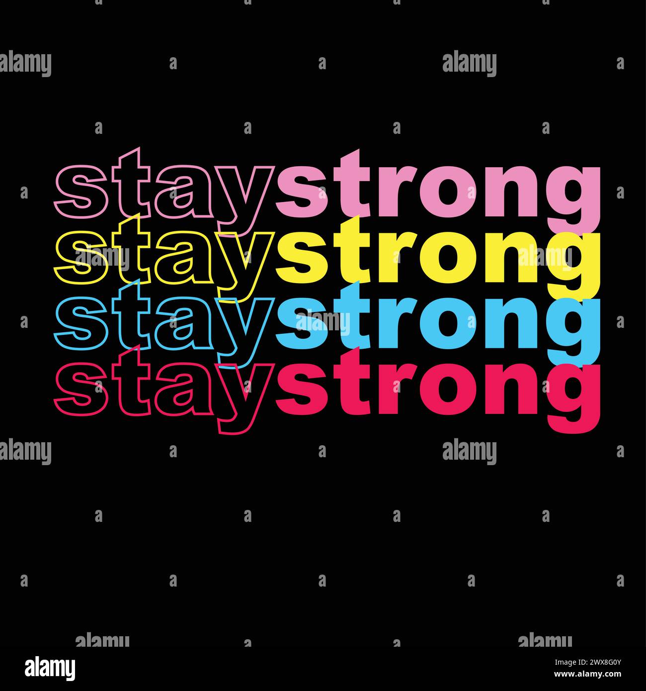 Stay Strong Typography Motivational positive quote typographic poster ...