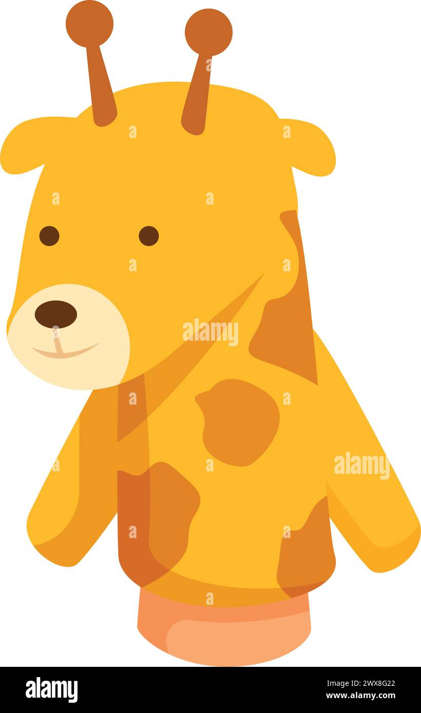Giraffe puppet toy icon cartoon vector. Play actor show. Humor ...