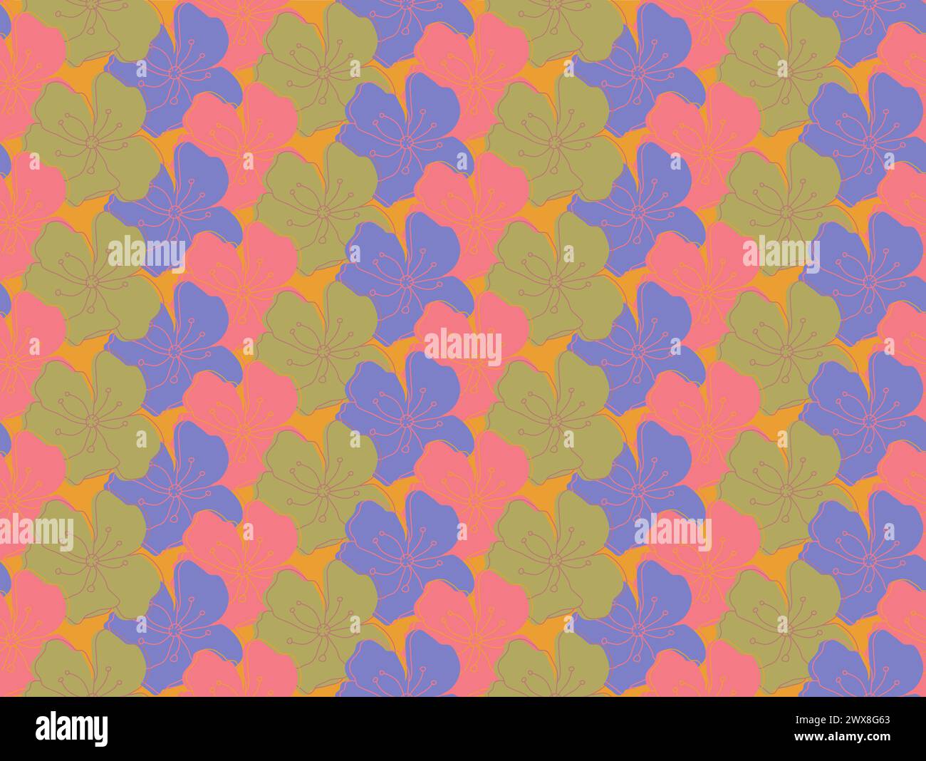 Retro floral pattern hi-res stock photography and images - Alamy