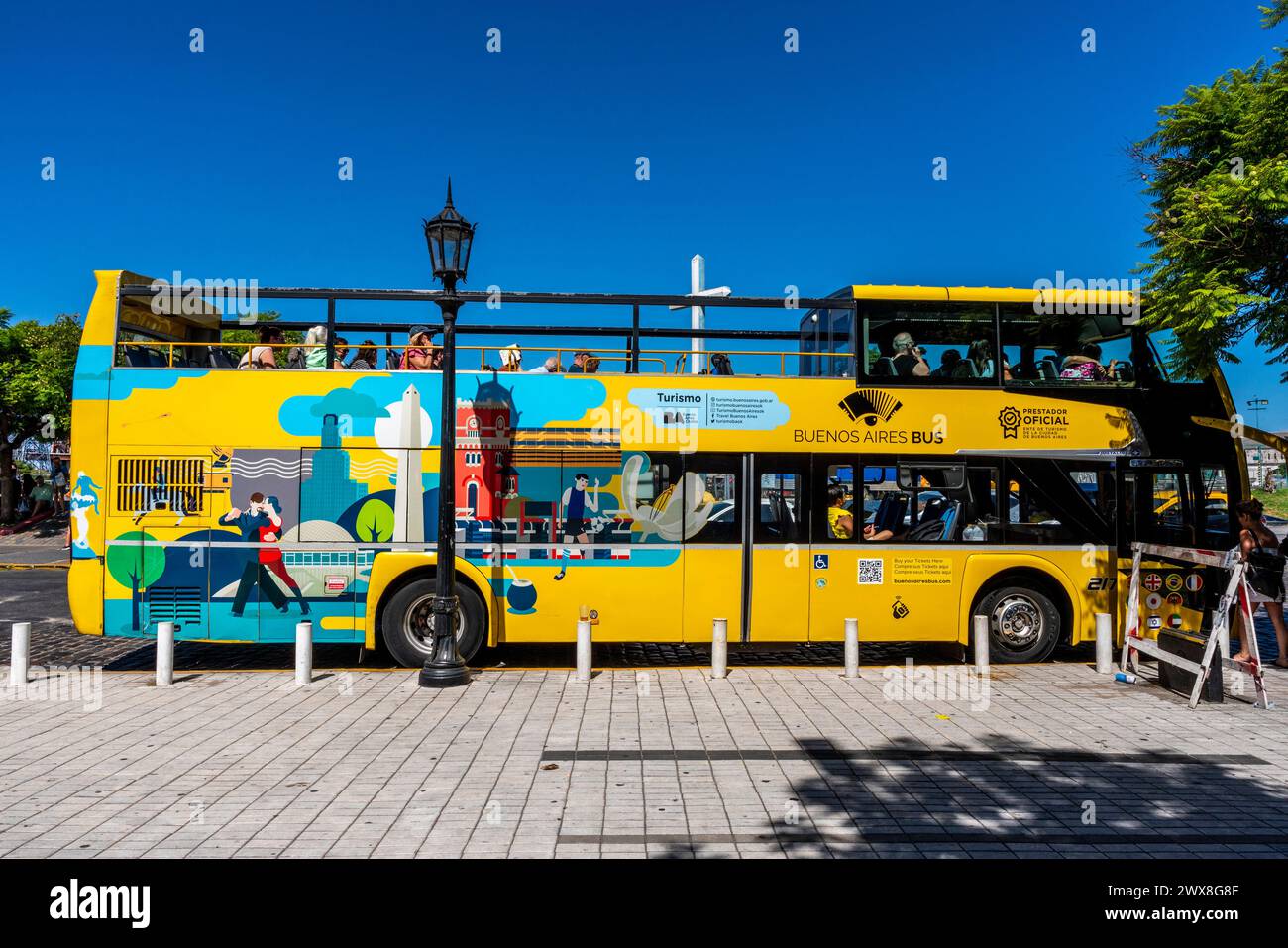 A Buenos Aires Hop On Hop Off Tour Bus, Buenos Aires, Argentina Stock ...
