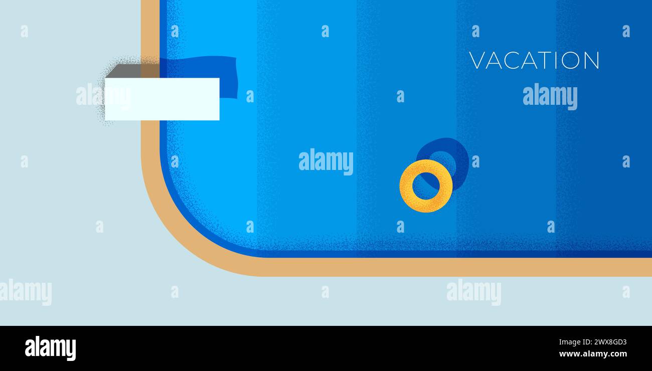 Abstract retro minimal summer travel horizontal banner. Swimming pool ...