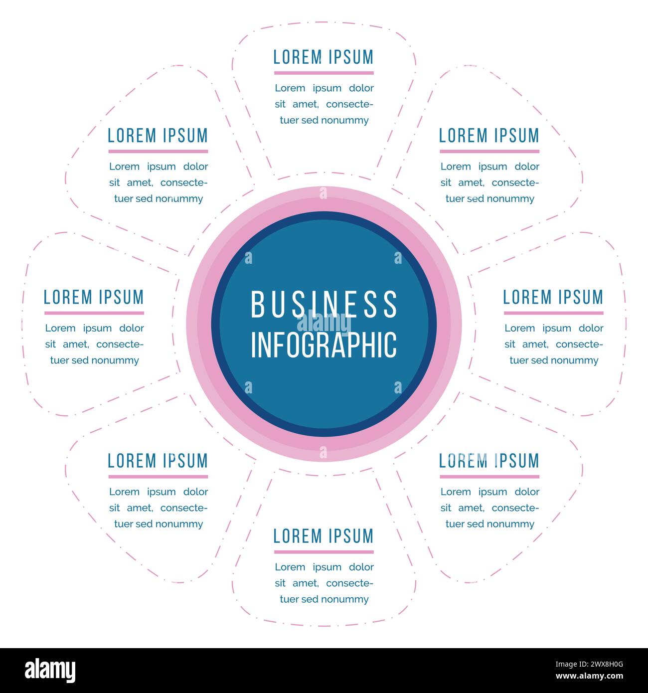 Infographic circle design 8 steps, objects, options or elements ...