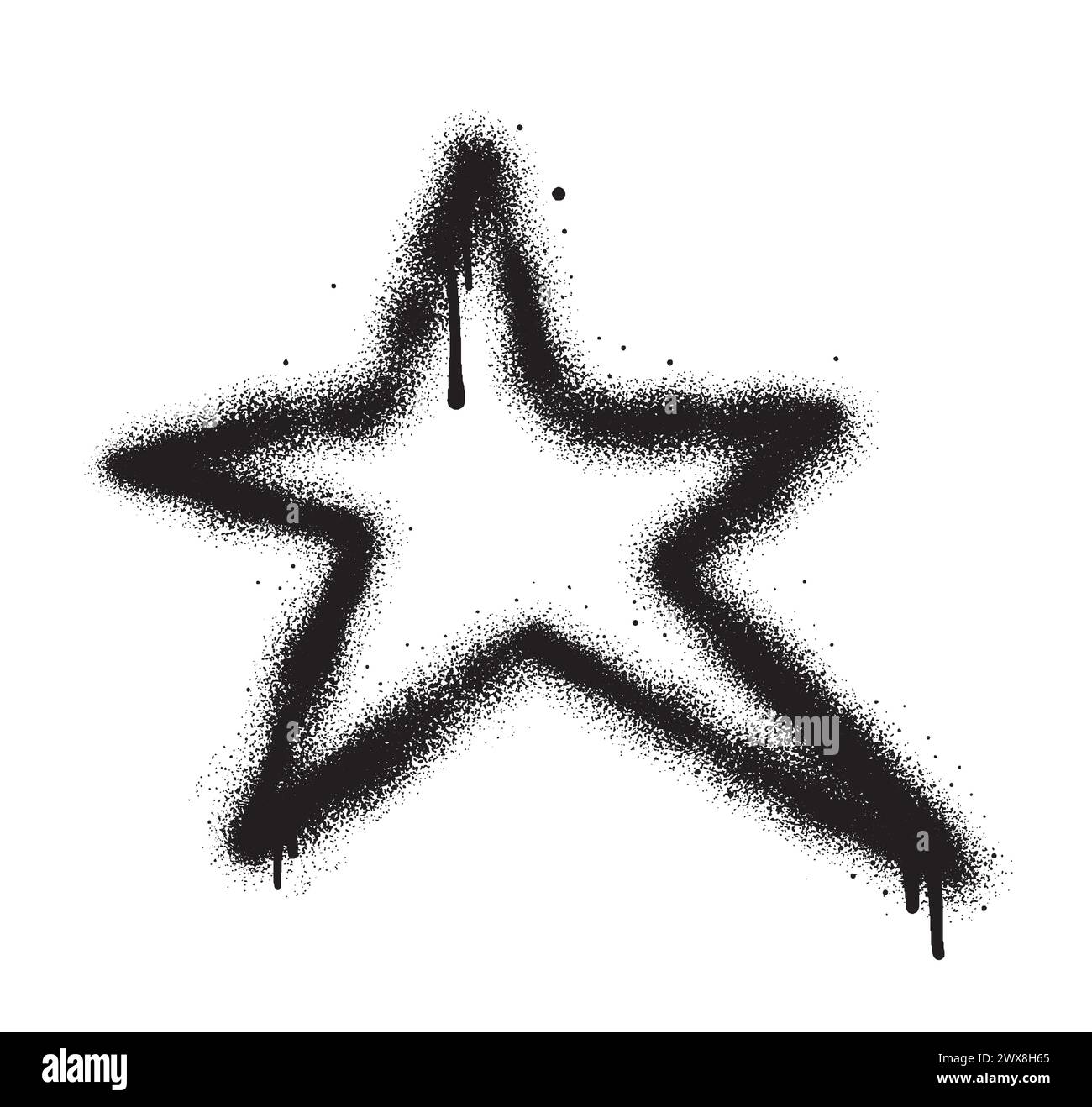 Graffiti spray leaking star isolated on white background. Grunge ...