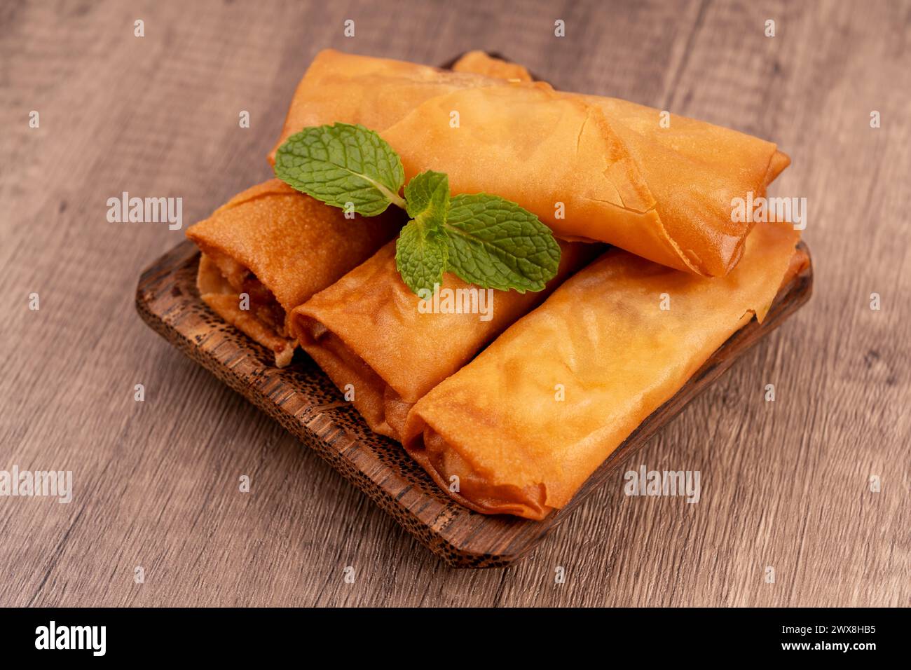 Deep fried spring rolls also known as popia malaysian food Stock Photo ...