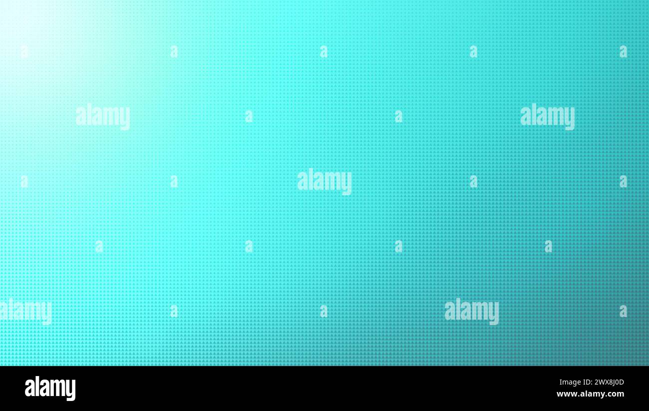 Abstract halftone pattern made of small turquoise triangles on a ...