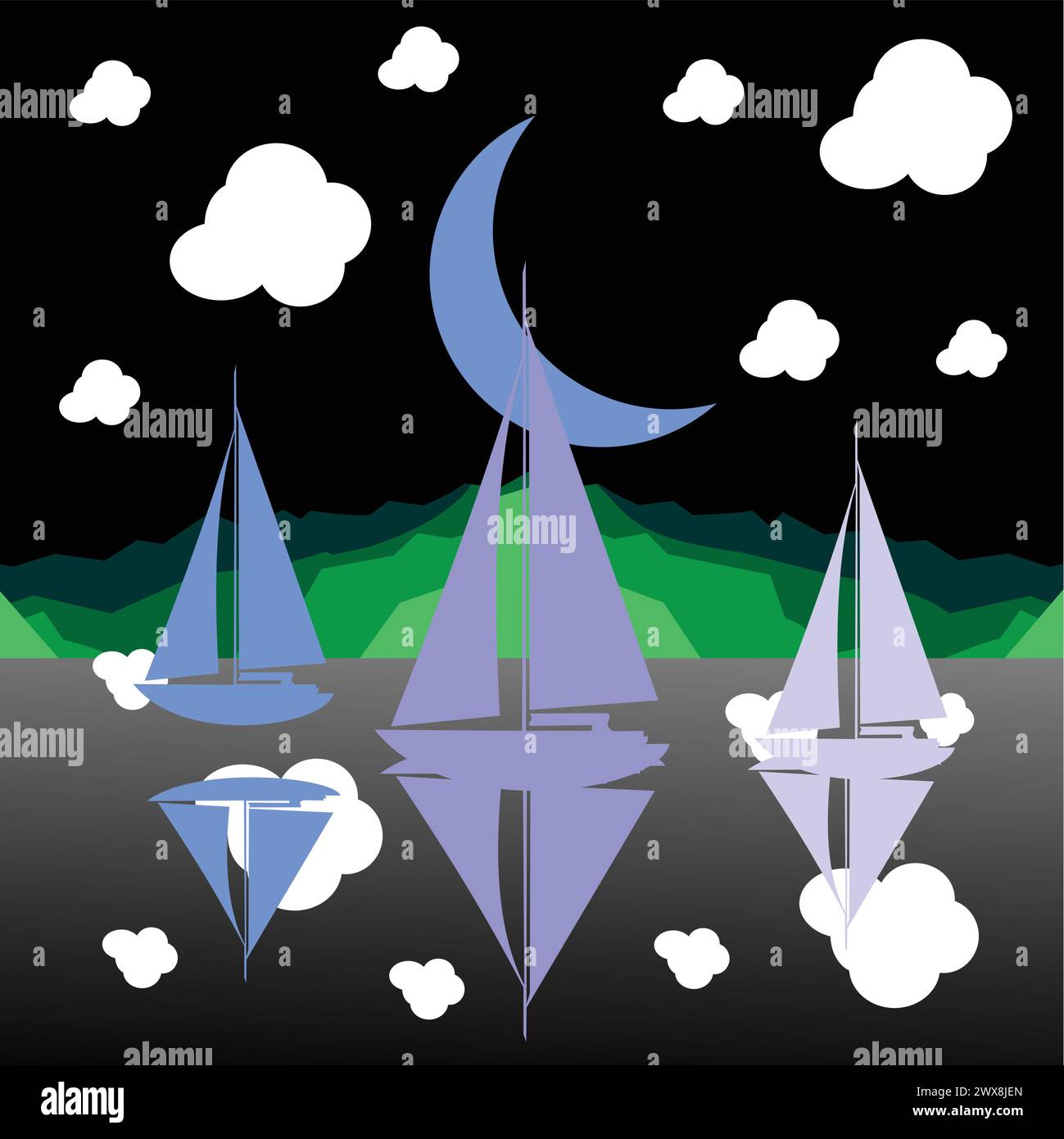 Shiny boats Stock Vector Images - Alamy