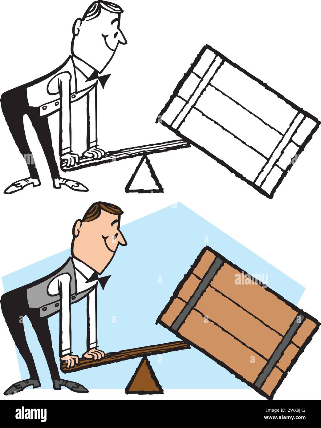 Man lift box Stock Vector Images - Alamy