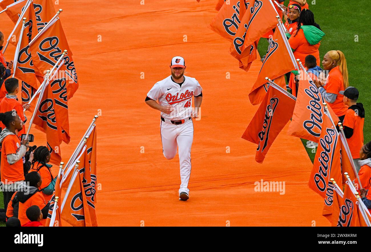 Baltimore, United States. 28th Mar, 2024. Baltimore Orioles relief ...
